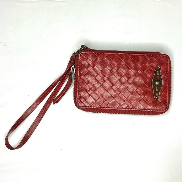 Elliott Lucca | Bags | Elliot Luca Red Leather Woven Bohemian Wallet ...
